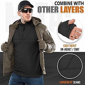 M-Tac Thermal Underwear for Men Fleece Lined Compression Shirt Delta Level 2 (Black, M)