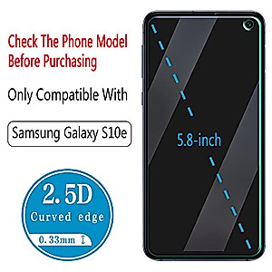 HPTech [2-Pack] Screen Protector For Samsung Galaxy S10e [with Camera hole] Tempered Glass, Anti Scratch, Bubble Free, Case Friendly