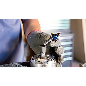 BOSCH RBS010 10-Piece 1/2 In. and 1/4 In. Shank Carbide-Tipped All-Purpose Professional Router Bits Assorted Set with Case for Applications in Straight, Trimming, Decorative Edging, Dovetail Joinery