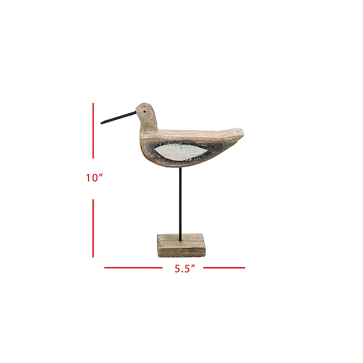 Foreside Home & Garden Rustic Bird Wood Sculpture Table Top Décor, 28, Brown