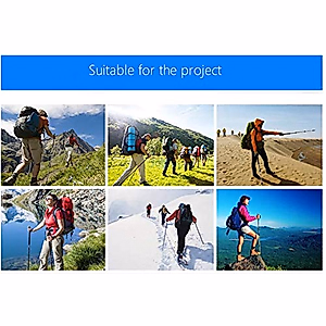 capus Aluminum Trekking Poles T-Handle Anti-Shock Telescopic Walking Cane Hiking Sticks with LED Light (Black)