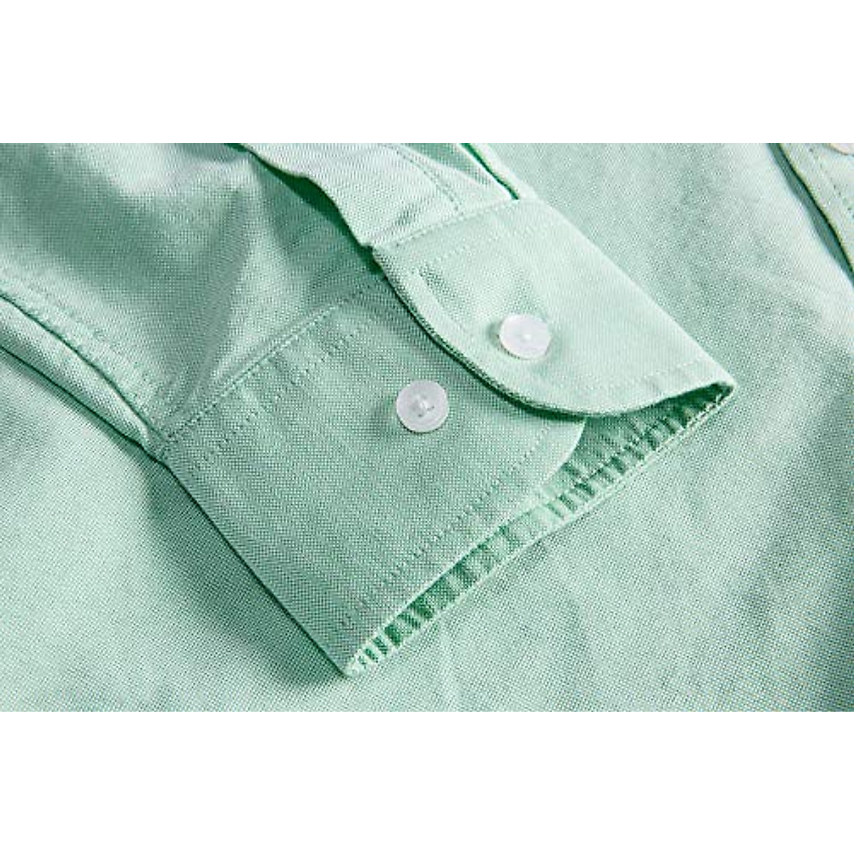 MUSE FATH Men's Button Down Dress Shirt-Cotton Casual Long Sleeve Shirt-Party Dress Shirt-Light Green-XL