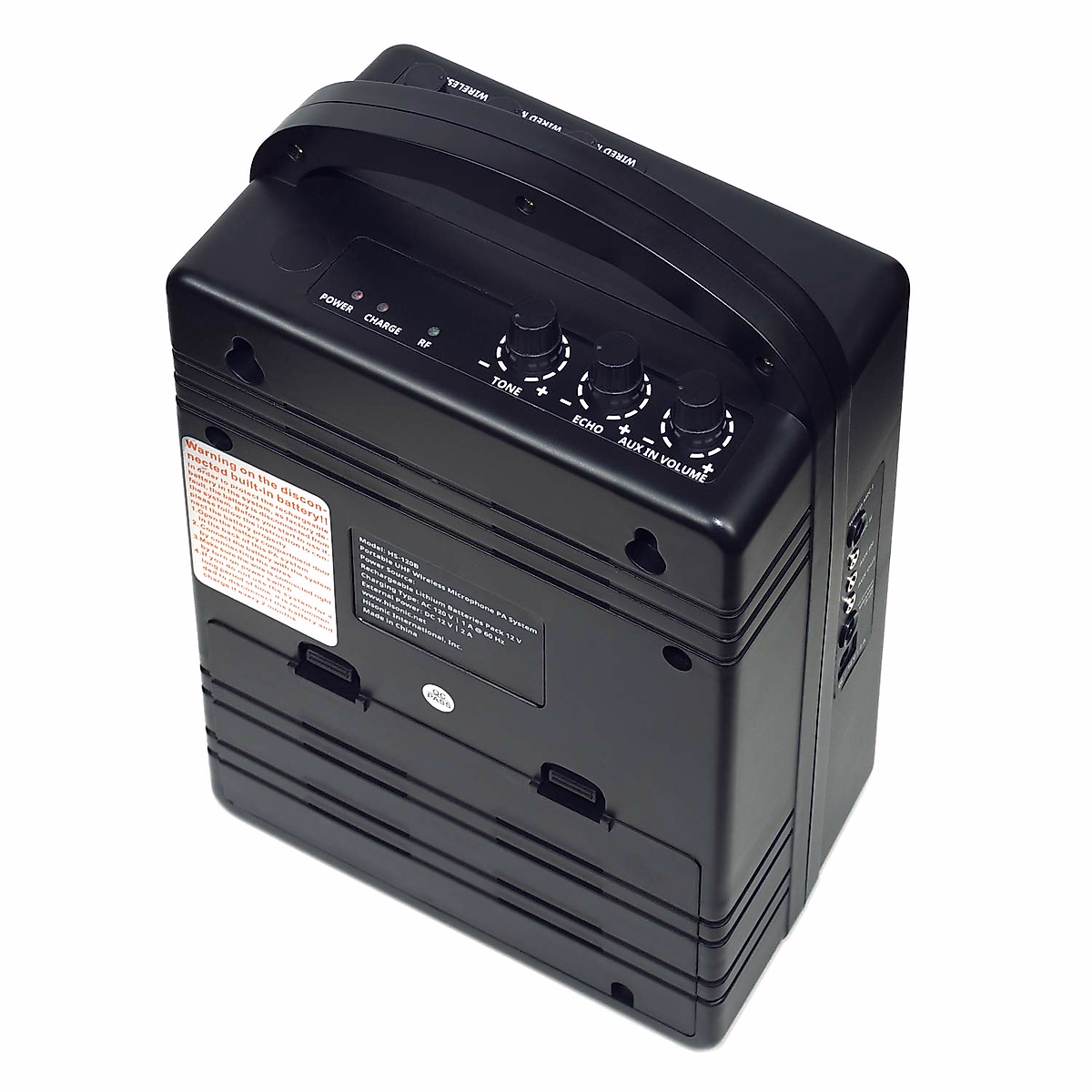 Hisonic HS120B Rechargeable & Portable PA (Public Address) System with Built-in UHF Wireless Microphone (1 Handheld +1 Belt-pack)