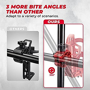 Upgraded ATV/Bike Cup Holder 2.0, Kemimoto Motorcycle Cup Holder Handlebar Bike Water Bottle Holder with 0.6”-1.56” Metal Clamp Universal for ATV Scooter Boat Stroller Wheelchair Golf Cart Red