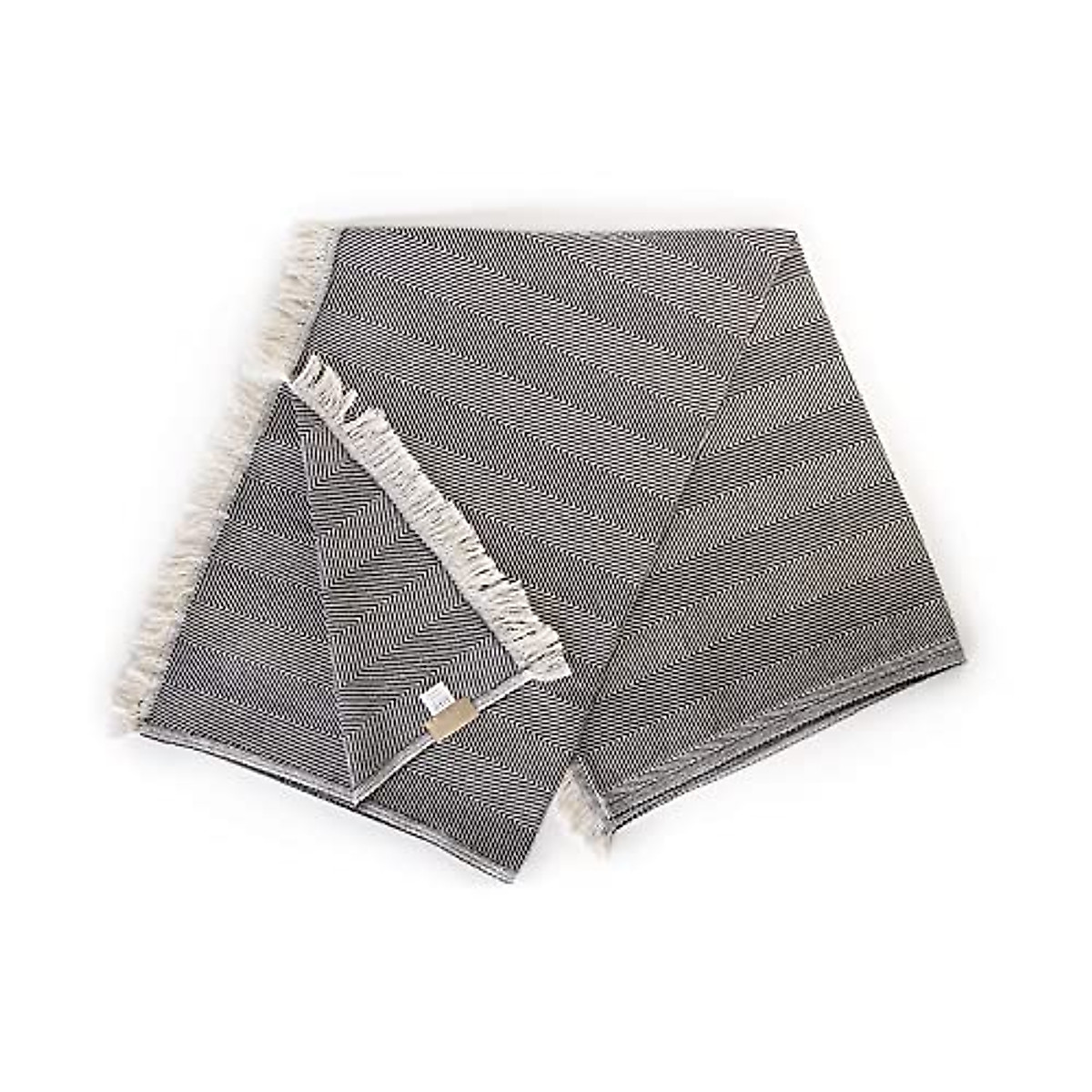 Loop Linen Cotton Throw Blanket, Hand Woven Housewarming Gift, Home Decor Blanket for Bedroom, Couch or Sofa. Large Blanket, Decorative.55x79