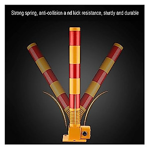 RONGQI Car Parking Space Lock Bollard Lockable Folding Security Post with Flexible Spring Collision Avoidance Bollard Parking Post with Keys (Color : Yellow-red, Size : 600x60mm)