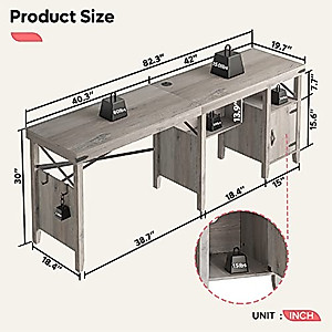 Bestier L-Shaped Home Office Computer Desk with Storage Cabinet & Bookshelf, Farmhouse Office Table for Writing Study, 60 x 42 Inch Convertible Corner Workstation Table with Shelves, Gray