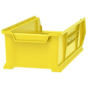 Akro-Mils 30286 Super-Size AkroBin Heavy Duty Stackable Storage Bin Plastic Container, (24-Inch L x 11-Inch W x 7-Inch H), Yellow, (4-Pack)