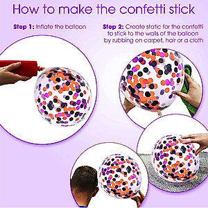 Halloween Balloons Hocus Pocus Balloons, 60pcs Black Orange Purple Green Printed Balloons with Halloween Confetti Balloons for Halloween Theme Party Birthday Party Haunted House Magic Decoration……