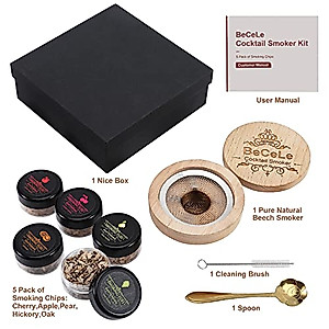 Cocktail Smoker Kit,Cocktail Accessories,Bartender Accessories,Home Bar Accessories,Gift for Men,Drink Making Kit,Whisky Gift Ser for Men,Cocktail Set,Outdoor Smoker,Home Bar Tool Set
