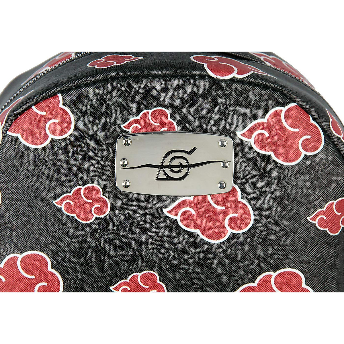 Naruto Akatsuki Sasuke Red Cloud Anti Leaf Faux Saffiano Leather Mini Backpack Bag