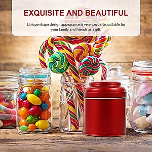 Containers with Lids Tea Canister Sealing Tea Jar Small Tea Tinplate Sealed Tea Storage Tin Sealing Tea Container Tea for Loose Tea Coffee Bean Sugar Salt (Red) Red