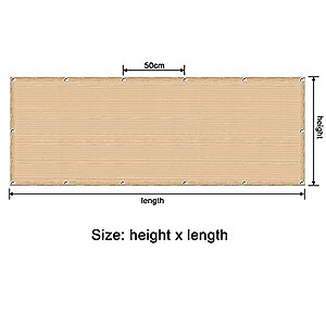 WUZMING Balcony Privacy Protective Screens, Outdoor Garden Fence Privacy Protection Weatherproof UV Protection, with Rope and Cable Ties (Color : Beige, Size : 60x420cm)