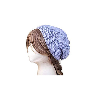 Hand Knit Slouch Hat, Soft Wool, Slouchy Beanie Women & Teen Girls, CHOOSE COLOR