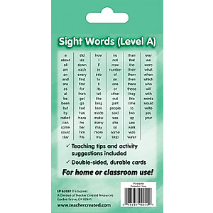 Teacher Created Resources Sight Words Flash Cards - Level A (EP62037), 3-1/8" x 5-1/8"