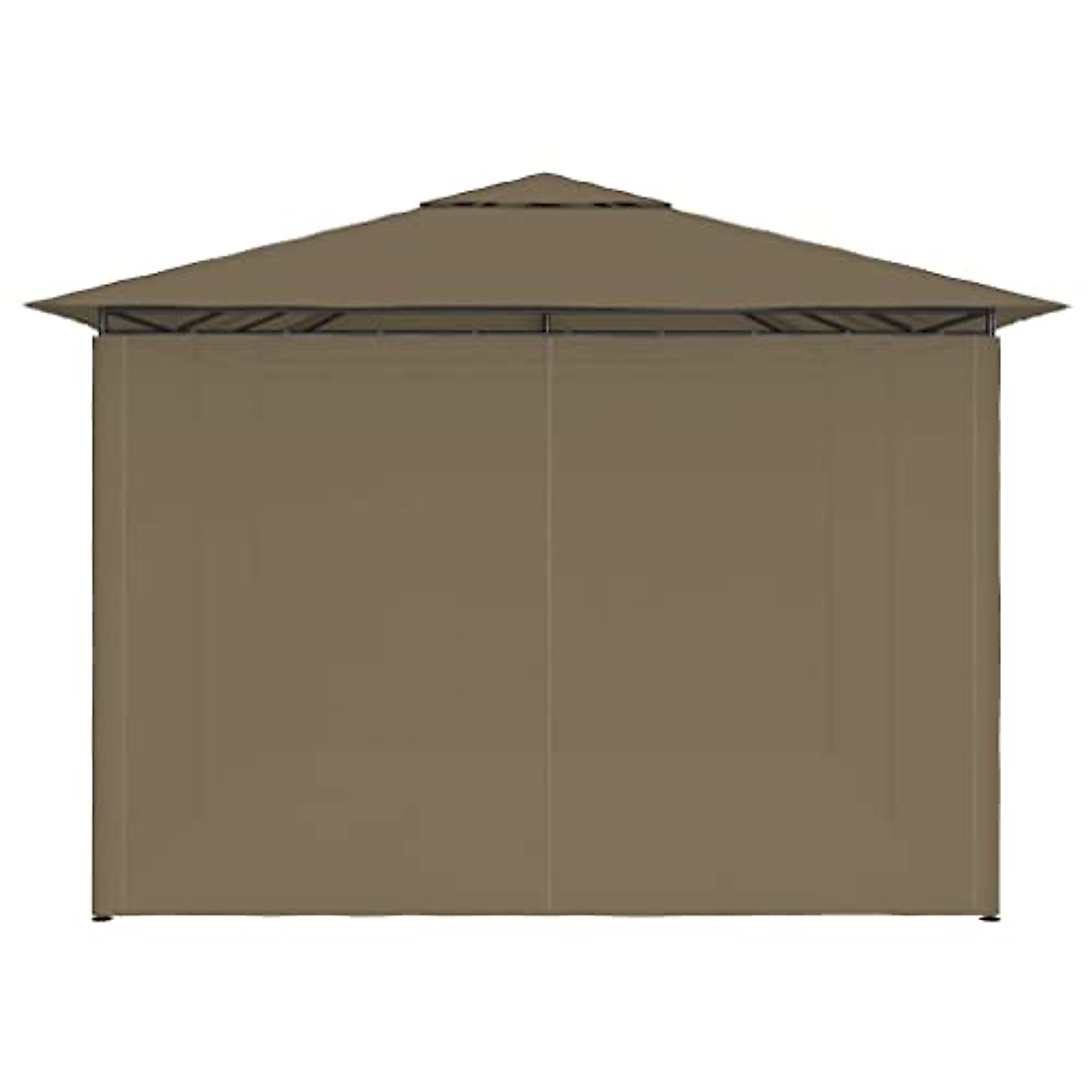 Garden Marquee with Curtains,Outdoor Gazebo, Hardtop Gazebo,Backyard Gazebo,Patio Gazebo,Grill Gazebo,for Barbeque, Patio, Deck,Garden Party,Markets,13.1'x9.8' Taupe 0.6 oz/ft²