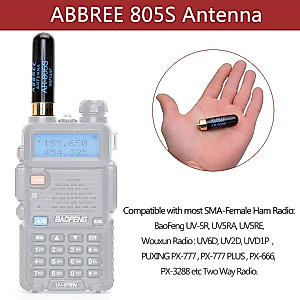 Baofeng UV-5R Antenna Mini Short Walkie Talkie Ham Radio UV5R Antenna AR-805S SMA- Female Dual Band Long Range Antenna for Baofeng BF-888S,UV-82, BF-F8HP, UV-S9 Plus UV-K5 Two Way Radio,2Pack