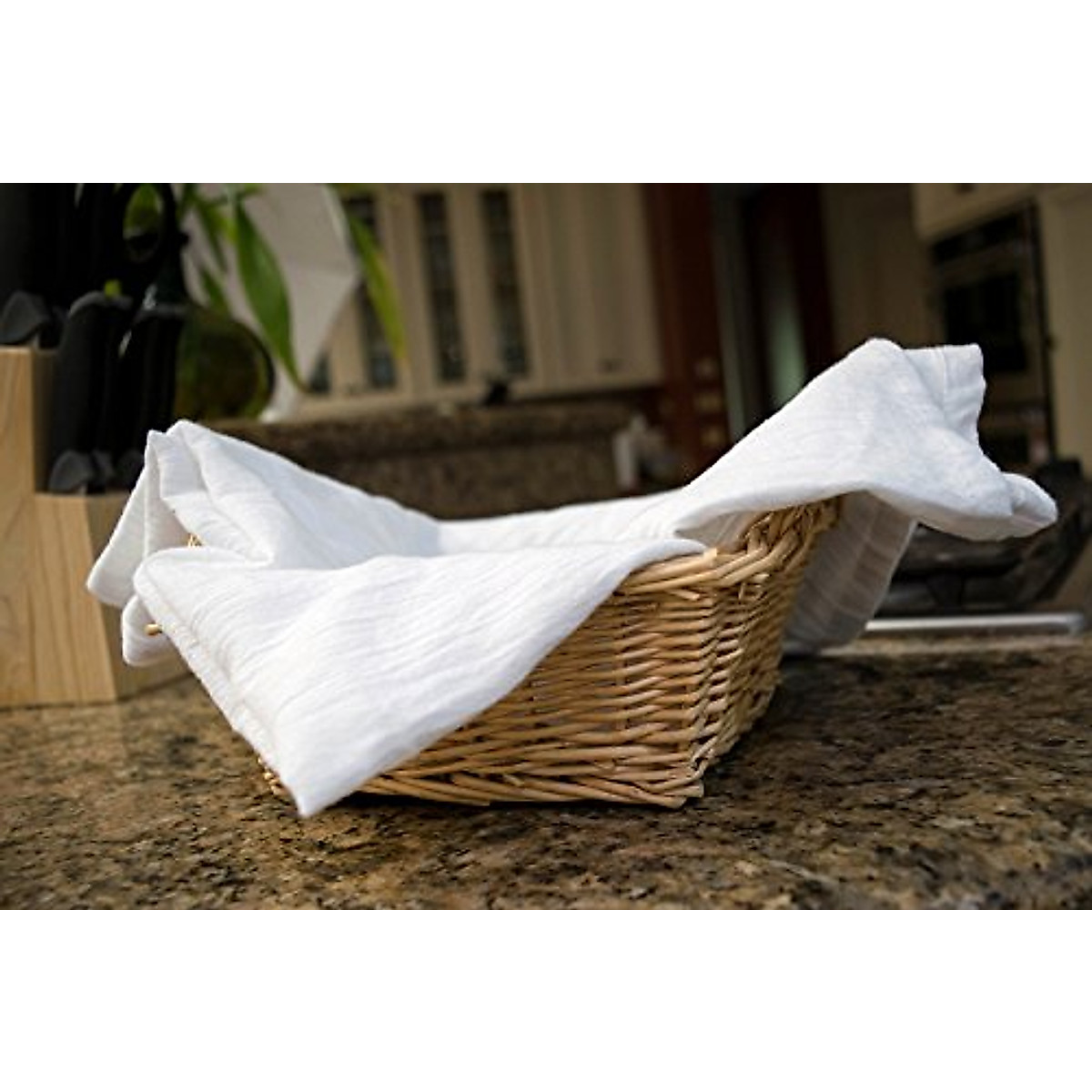 Cotton & Calm Exquisitely Absorbent Flour Sack Dish Towels (12 Pack, 28" x 28"), 100% Cotton White Dish Cloths Kitchen Towels - Crafted for Home, Restaurant, Bar, Hotel Use