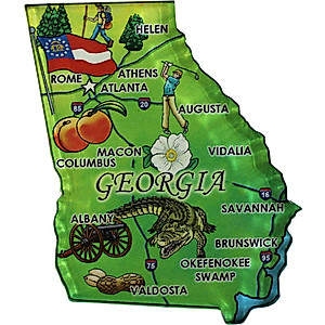 Georgia - Acrylic State Map Refrigerator Magnet