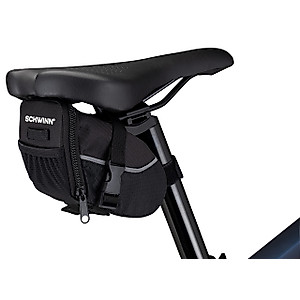Schwinn Bike Bag, Pannier and Storage, Easy to Attach, Hold Cell Phones, Snacks, Wallet, Mounted Bicycle Accessories Seat Pack, Black