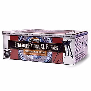 Eastman Outdoors 90411 Portable Kahuna Burner with XL Pot and Wok Brackets with Adjustable and Removable Legs, Black, Pack of 1