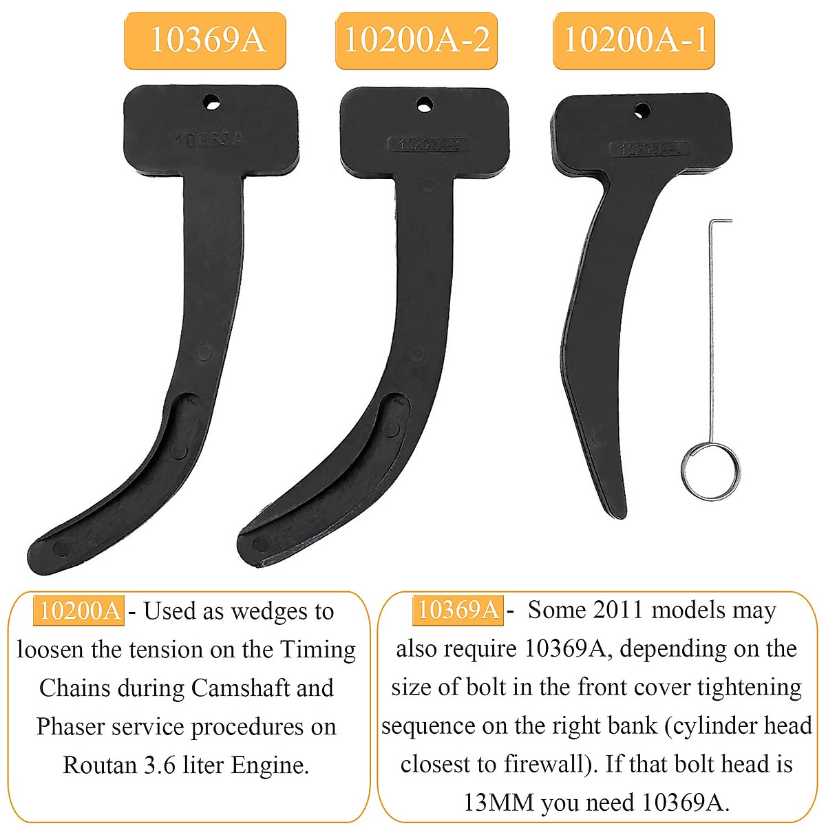Mekar Camshaft Phaser Timing Chain Lock Tool Kit Set Compatible with VW Chrysler Jeep Dodge 3.6L Engine Replace 10200A 10202A 10369A