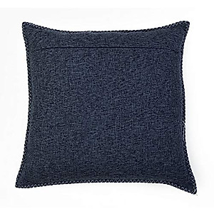 Thro by Marlo Lorenz Georgetown Chunky Weave Whipstitch Square, Set of 2 Throw Pillow, Denim Blue
