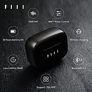 FIIL CC Pro Bluetooth 5.2 True Wireless Earbuds, 30 Hours Playtime, in-Ear Detection, Built-in 3 Mic Call Noise Cancelling IPX4 Waterproof Headphones, with Wireless Charging Case for Sport
