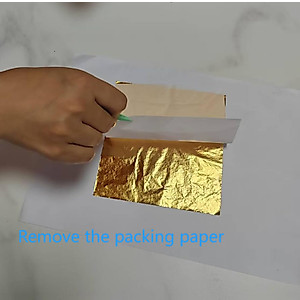 100pcs Imitation Gold Leaf for Arts, Gilding Crafting, Painting, Furniture Decoration, Imitation Gold Foil Sheets 5.5" x 5.5" (Gold-100pcs)