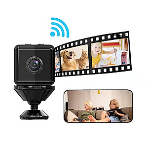 Lymoc Wireless Camera 1080P,Mini WiFi Camera Kids Pets Camera with Motion Detection Night Vision for Home Office Security,Phone Cameras for Surveillance - Size:1.5 x 1.5 x 1.5 inches