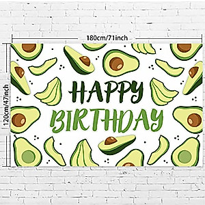 Hello Avocado Mexican Happy Birthday Banner Background Decorations Holy Guacamole Theme Decor for 1st Birthday Party Mexican Fiesta Baby Shower Bridal Engagement Backdrop Supplies Photo Studio Props