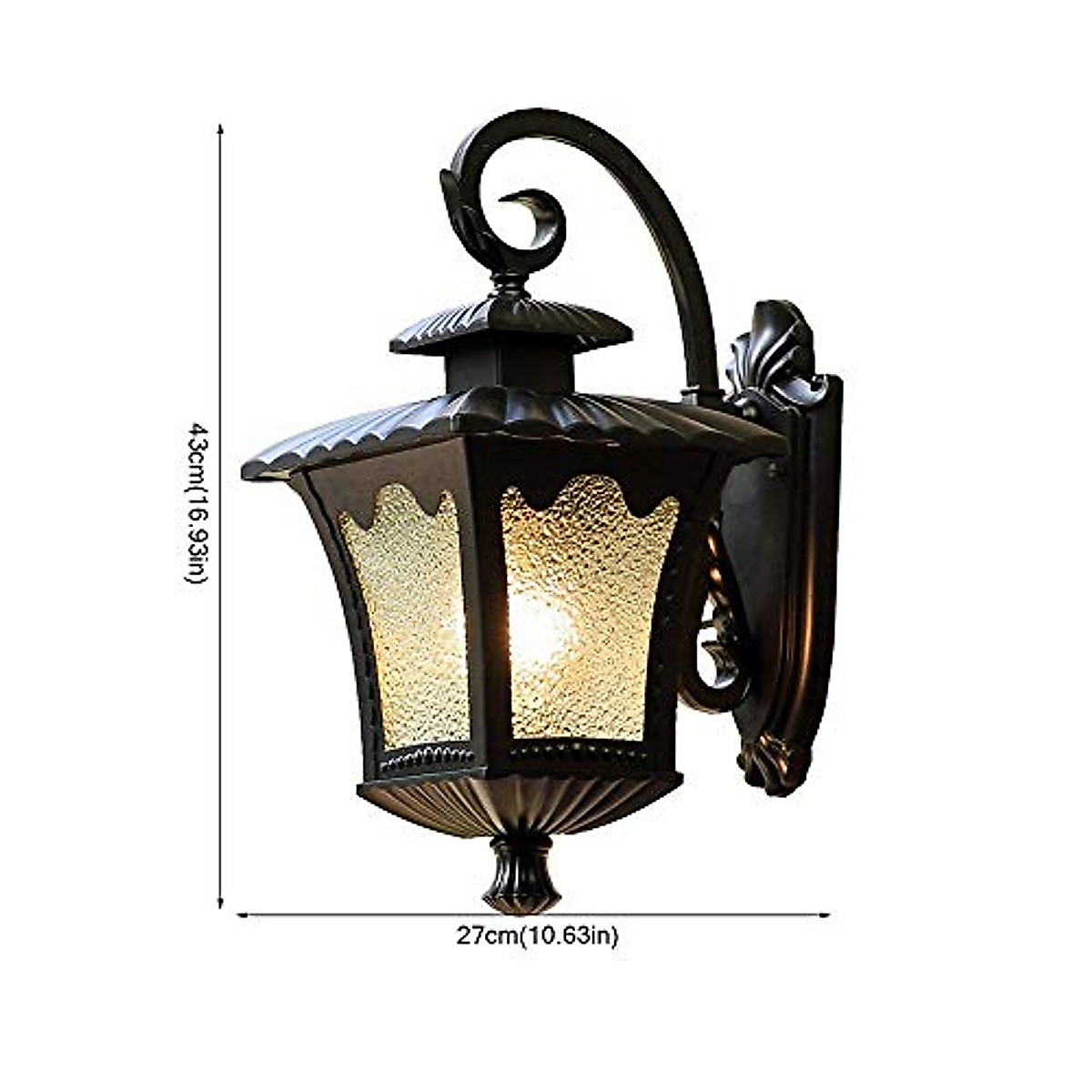 Ksainiy Wall Outdoor Outdoor LED Wall Lantern Light with for Patio Deck Garden Fence Home Stairs Black IP44 Waterproof Garden Lamp