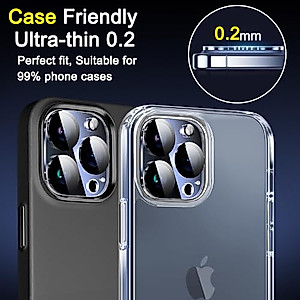 Ferilinso [6 Pack] Camera Lens Protector for iPhone 14 Pro Max iPhone 15 Pro Max iPhone 14 Pro iPhone 15 Pro Accessories Camera Screen Cover 9H Glass Unbreakable Protection Case Friendly
