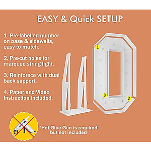 4FT Marquee Light Up Letters, Large Marquee Letters, Mosaic Balloon Frame Letters Big Letters for Engagement Wedding Decorations Birthday Party Backdrop Decor, Balloon Arch Kit Letter O