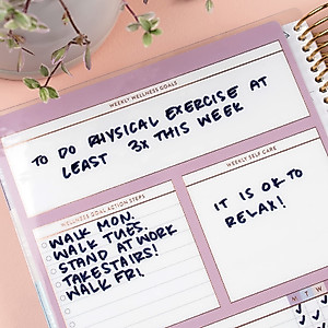 Snap-in Dashboard - Wellness. Track Food, Water, Activities and More. Wet-Erase and Double-Sided. 7" x 9" or Larger Notebook Snap-in Accessory by Erin Condren.