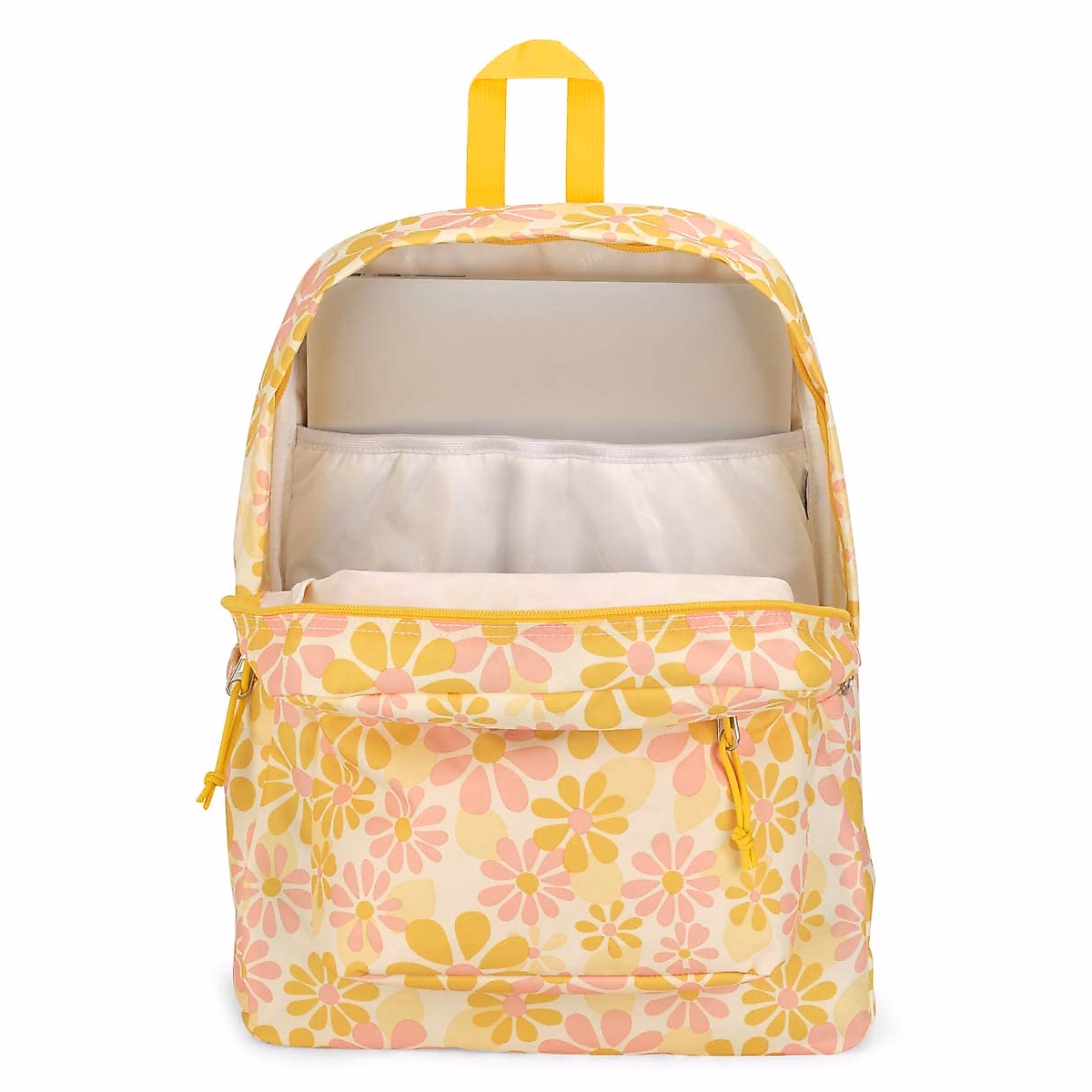 JanSport SuperBreak Plus Backpack with Padded 15-inch Laptop Sleeve and Integrated Bottle Pocket - Spacious and Durable Daypack for Work and Travel - Skip Daisy Yellow