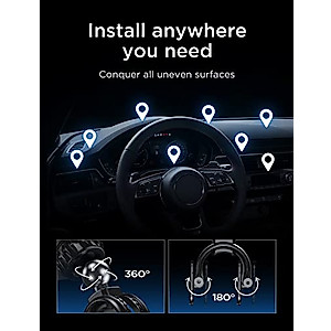 LISEN Magnetic Phone Holder for Car Fit Curved Surfaces Car Phone Holder Mount Flexible & Stable Dashboard Magnetic Phone Car Mount with 3 Metal Plates Fit All iPhone 14/13/12/11,Pro,Pro Max,Android