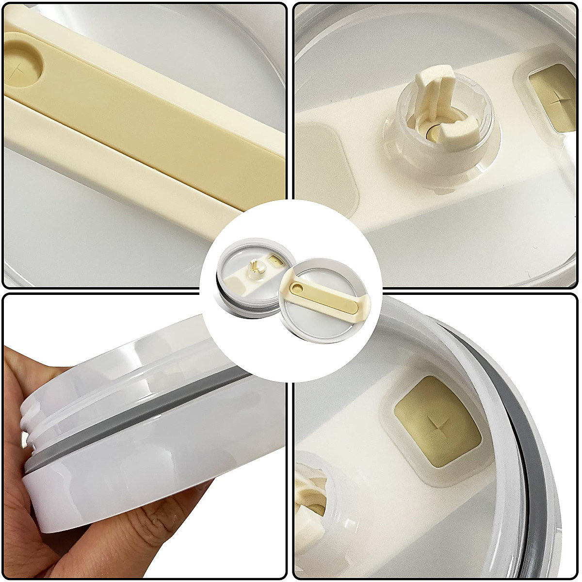 QWASZXTT Tumbler Lids, 40 oz Replacement lid Compatible with Stanley Quencher Travel Tumbler Cup Lids 2 Pcs