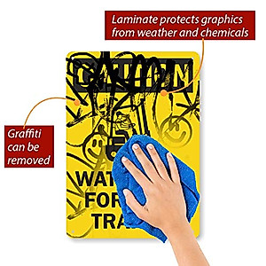 "Caution - Watch For Forklift Traffic" Sign By SmartSign | 10" x 14" Aluminum