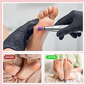 MelodySusie 10 Pcs Nail Sanding Caps Nail Drill Bits 180 Fine Grit for Foot File Callus Remover Manicure Pedicure Nail Polishing Burr Home Salon, Purple (10mm)