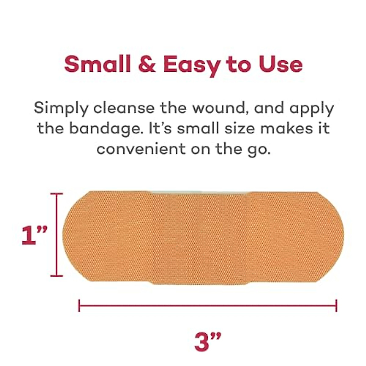 Dealmed Sterile Flexible Fabric Adhesive Bandages – 1x3 Inch – 100/Box - Breathable First Aid Strip Pack - Soft Stretch Wound Patch for Medical, Emergency Kits & Clinic