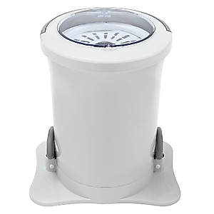 VPABES 3 Gallon Manual Spin Dryer for Clothes Portable Clothes Dryer Compact Clothing Dehydrator Non-electric Laundry Dryer for RV Camping School Apartment Dorm Bathroom (White)