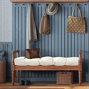 Drydiet 2 Pack Bench Cushions Non Slip Memory Foam Bench Cushion Water Resistant Outdoor Patio Bench Cushion Durable Thicken Bench Seat Pads 42x16x4 Inch Indoor Porch Wicker Sofa Swing Cushion (Beige)