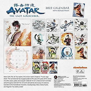 Avatar: The Last Airbender 2023 Collector's Edition Wall Calendar: 13 watercolor illustrations + bonus print