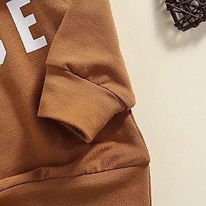 Infant Sweatshirt Toddler Crewneck Sweater Newborn Hoodies Baby Boy Girls Clothes Letter Printed Fall Spring Pullover (Yellow, 6-12 Months)