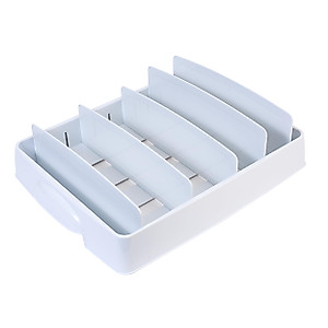 MRX Solutions Food Container Lid Organizer, Large, Adjustable Plastic, Kitchen Cabinet and Drawer Organization, White