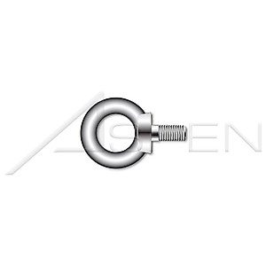 (5 pcs) M10-1.5, DIN 580 / ISO 3266, Metric, Lifting Eye Bolts, A2 Stainless Steel
