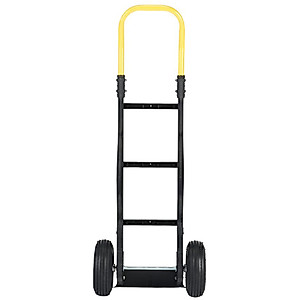 Harper Trucks Flat Free 600 Pound Capacity Heavy-Duty Nylon Frame Hand Truck Dolly Cart w/Steel Baseplate for Warehouses, Offices & Construction Site