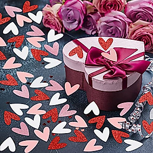 200Pcs Valentines Confetti Hearts, Valentines Table Confetti, Heart Confetti for Tables, Valentines Day Table Decor for Valentines Wedding Anniversary Party Supplies