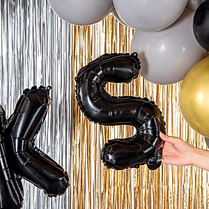 Restaurantware Balloonify 16 Inch Letter Balloon 1 Alphabet Party Balloon - Letter S Self-Sealing Black Foil Mylar Balloon Hanging Film Decoration For Birthday Wedding Or Graduation